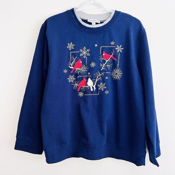 Southern Lady | Sweaters | Vintage Southern Lady Navy Blue Cardinal ...